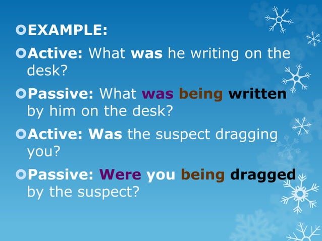 Past continuous passive voice | PPT