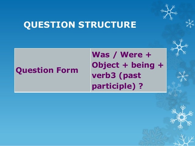 Past Continuous Passive Voice Past Continuous Passive Voice