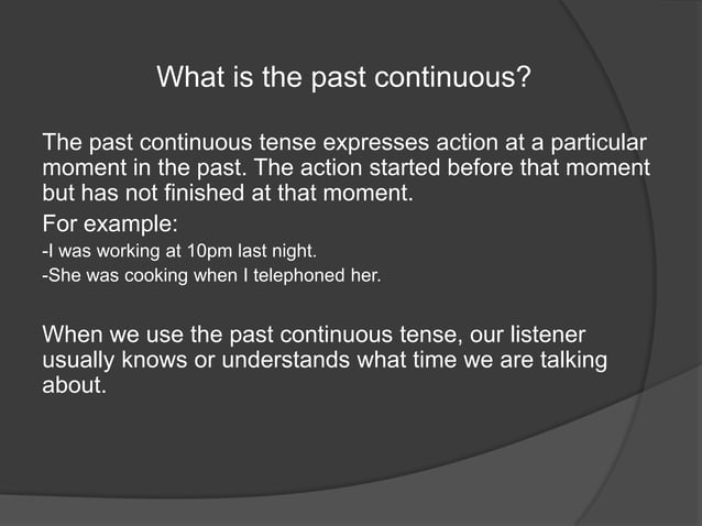 Past continuous presentation | PPTX