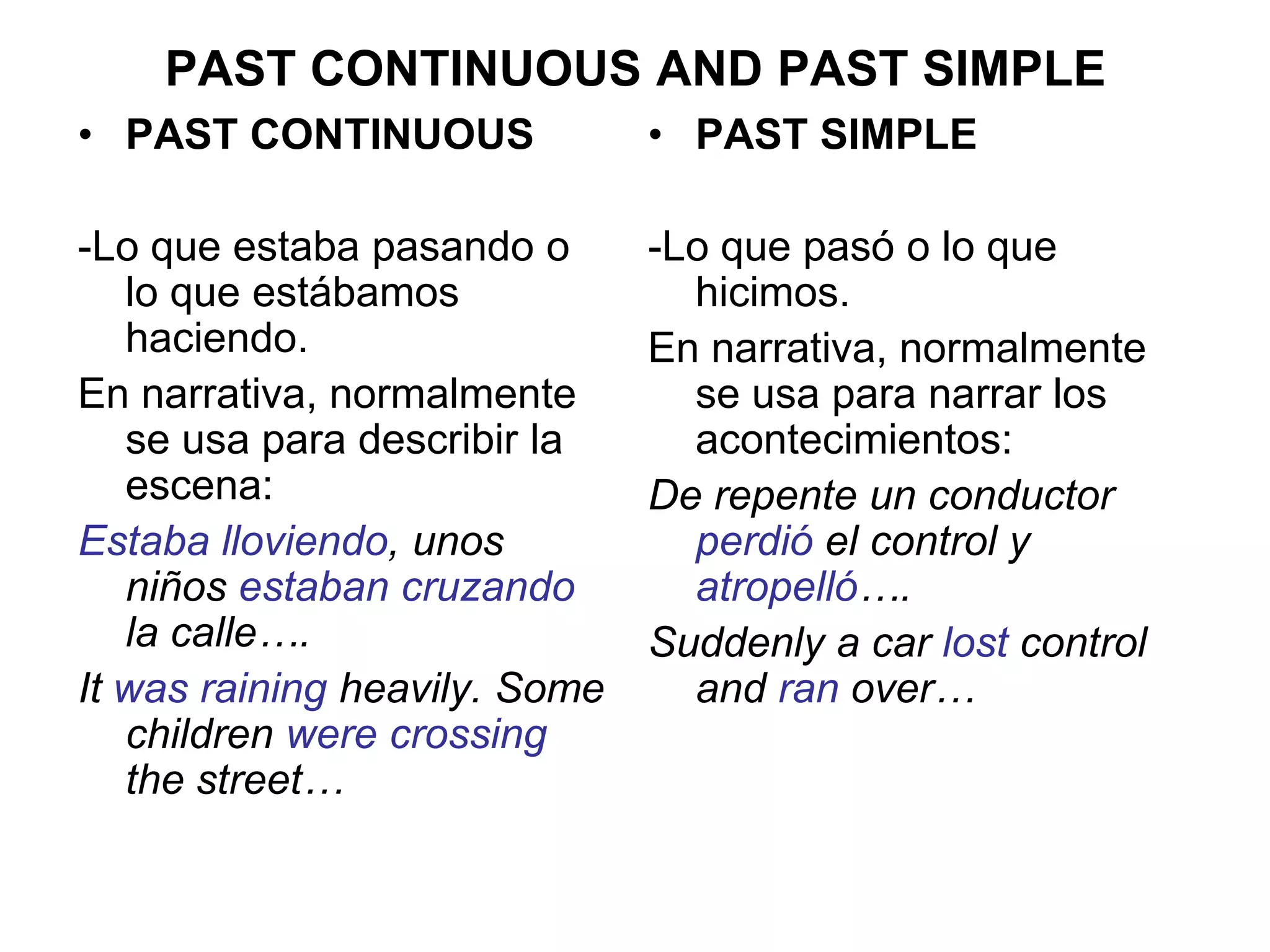 Past continuous, simple and past perfect | PPT
