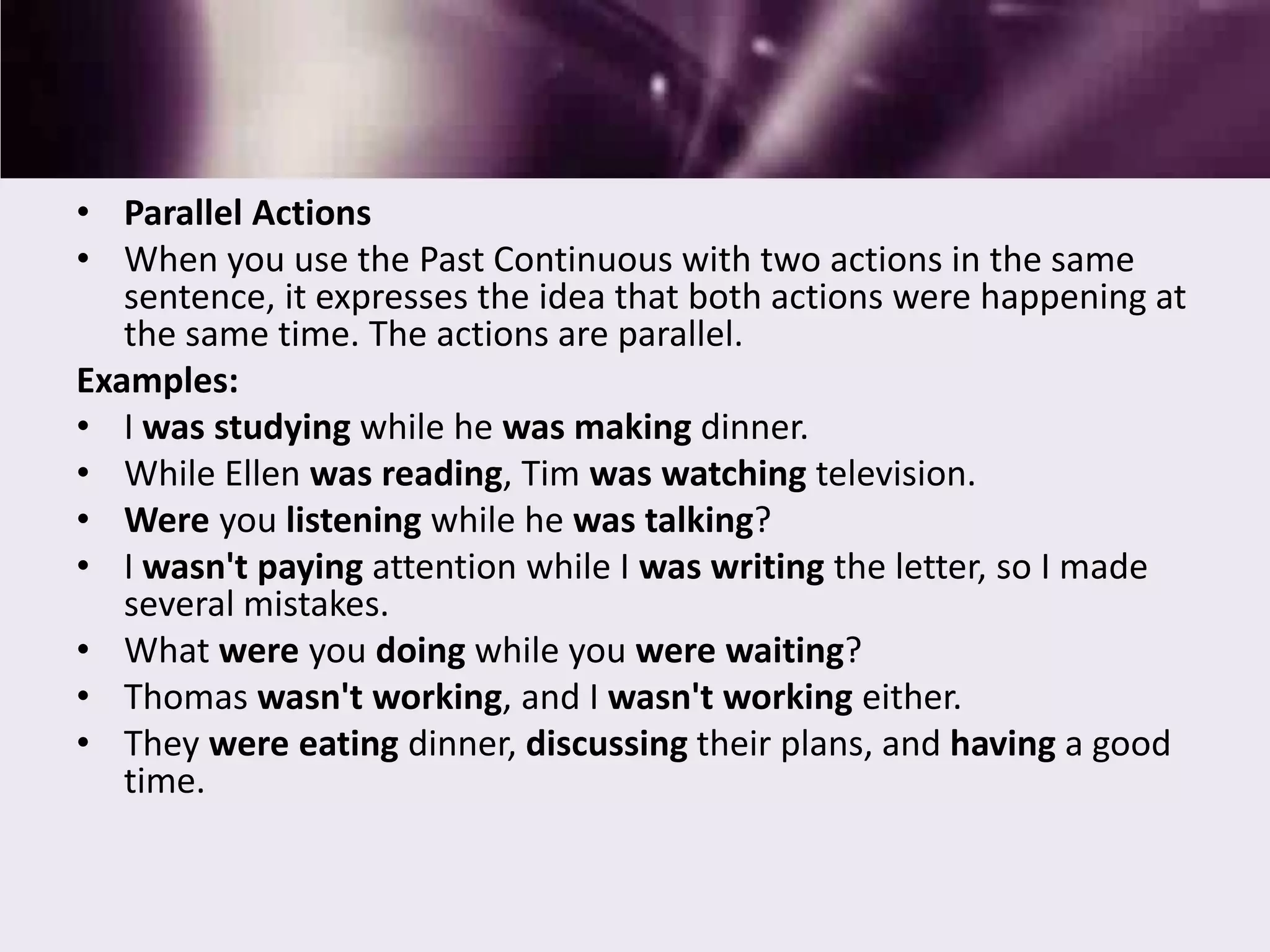 Past continuous tense | PPTX