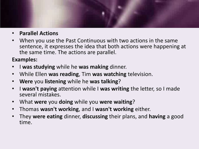 Past continuous tense | PPT