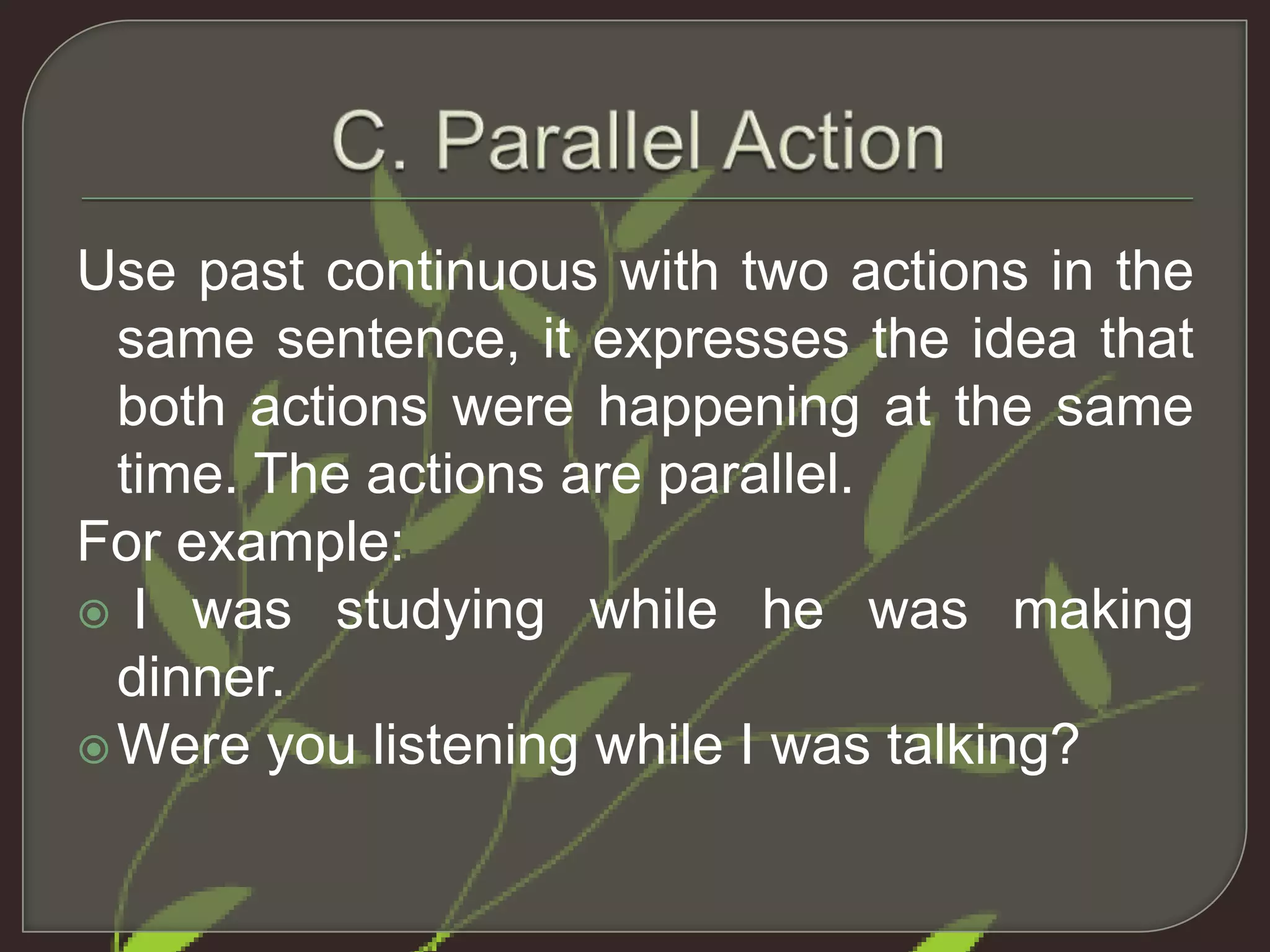 Past continuous tense | PPT