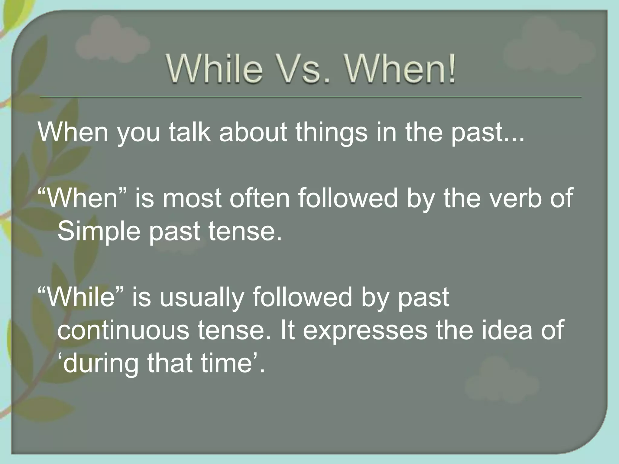 Past continuous tense | PPT