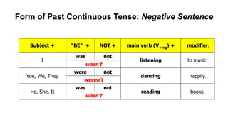 Past continuous tense | PPTX
