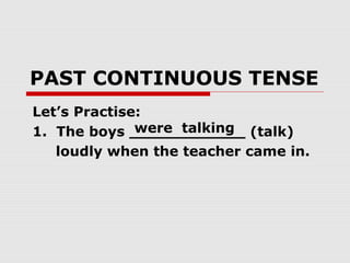 Past continuous tense | PPT