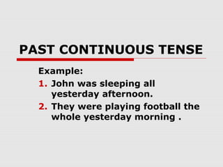 Past continuous tense | PPT