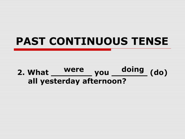 Past continuous tense | PPT