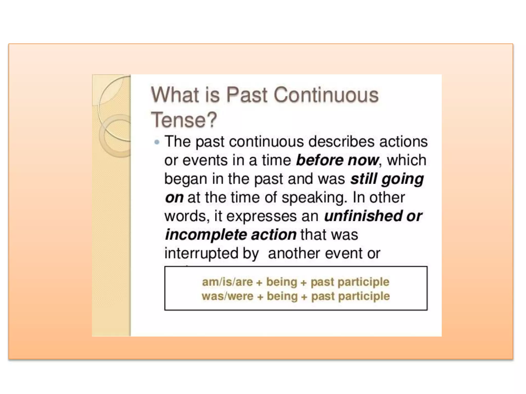Past continuous tense | PPT