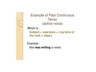 Past continuous tense | PPTX