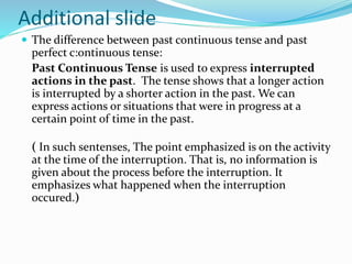 Past continuous tense | PPTX