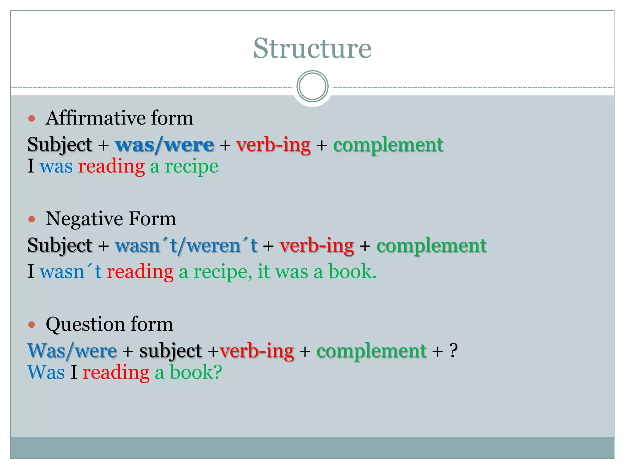 Past continuous tense | PPTX