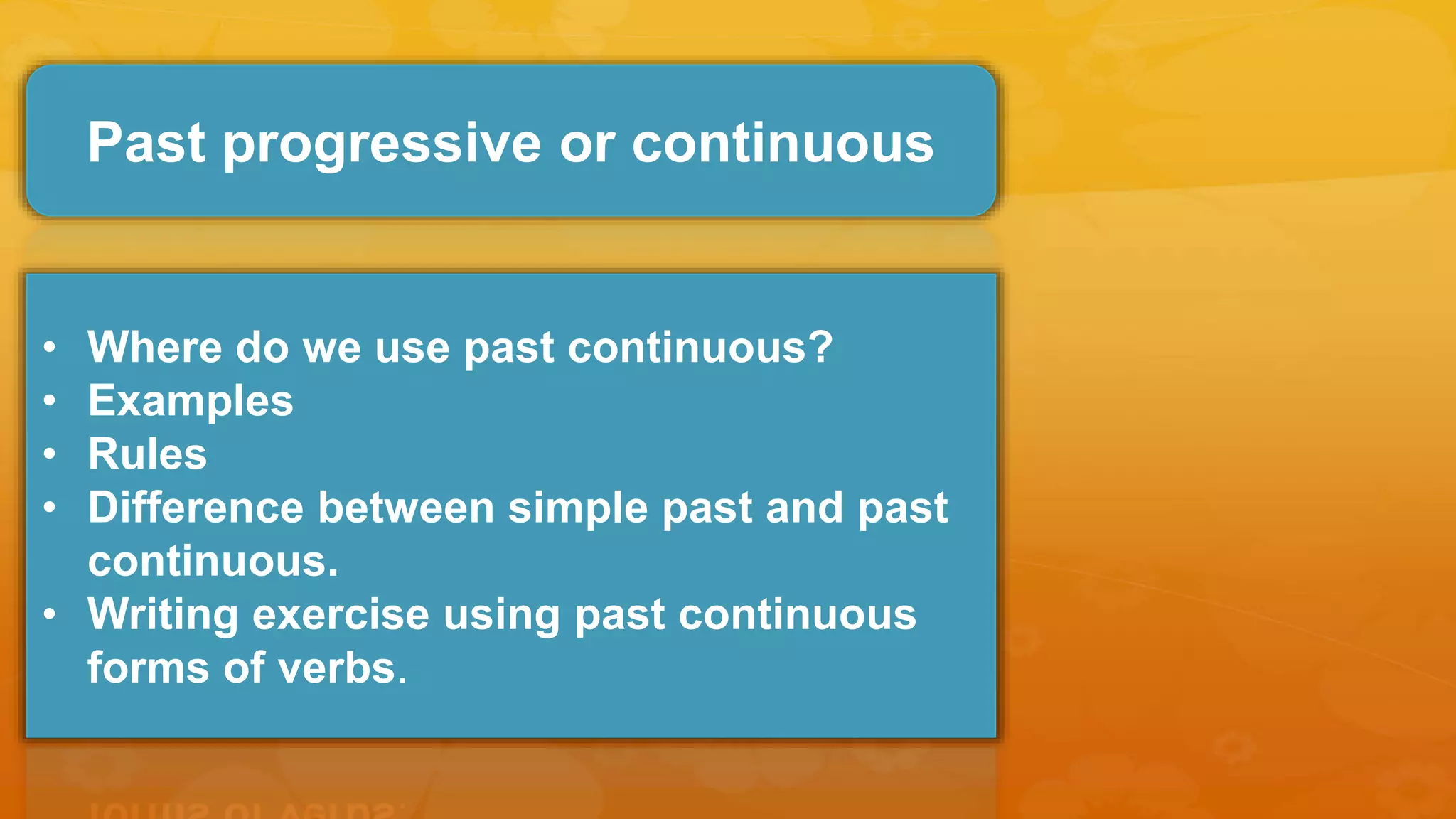 #learningisfun #englishgrammar Tenses | Past Progressive or Continuous ...