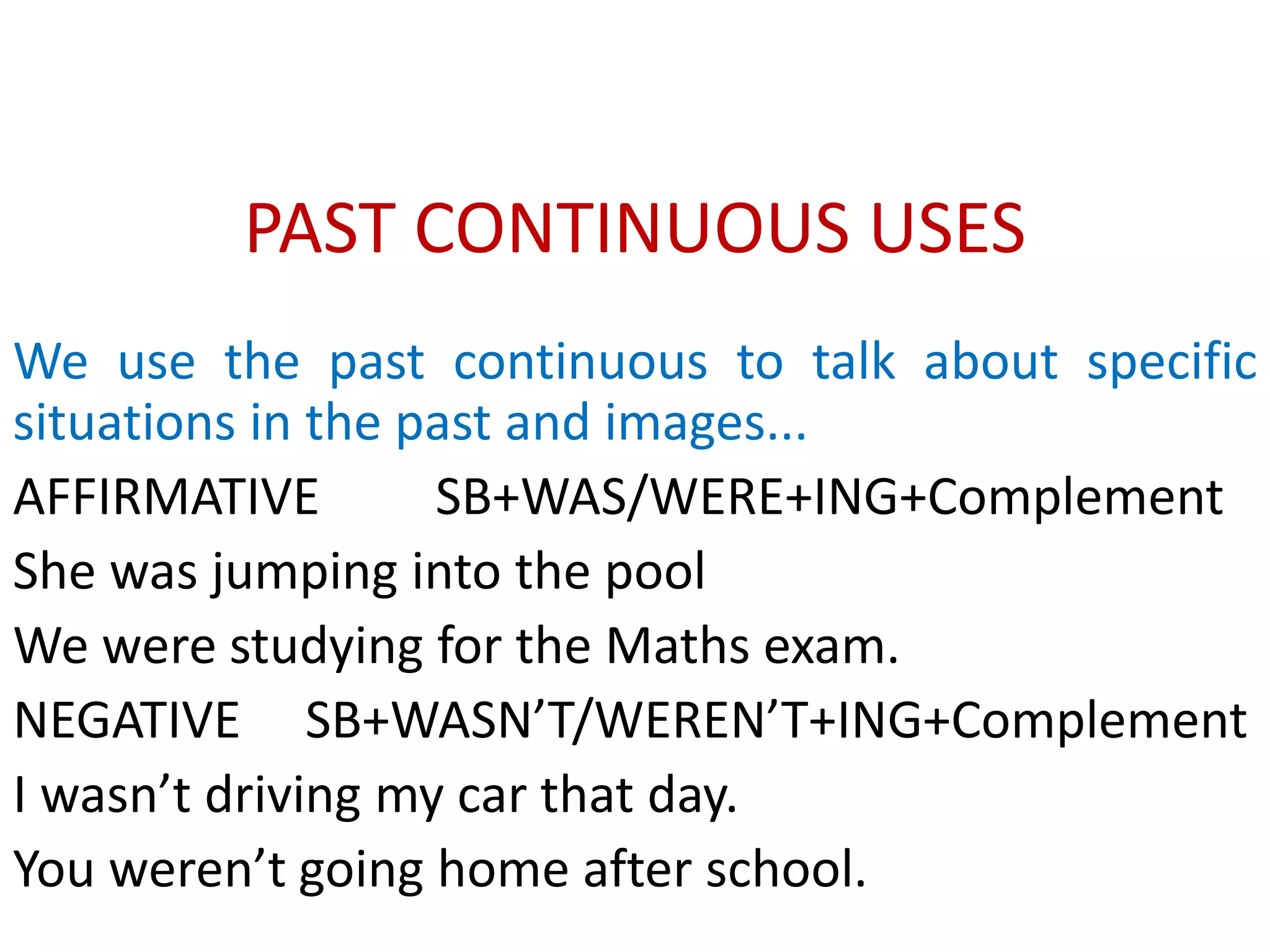 Past continuous vs past simple | PPT