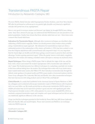 4 Techniques for Transtendinous PASTA Repair | PDF