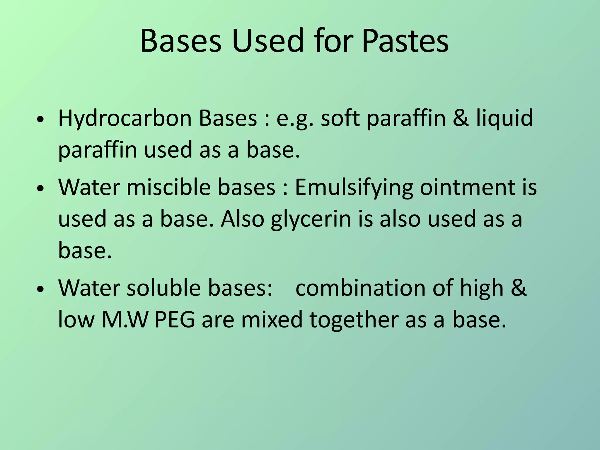 Semisolid dosage forms: Paste and Jellies | PDF