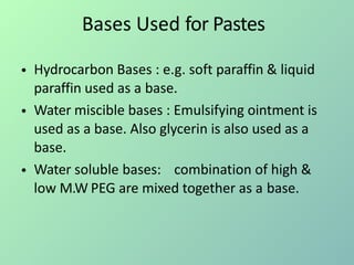 Semisolid dosage forms: Paste and Jellies | PDF