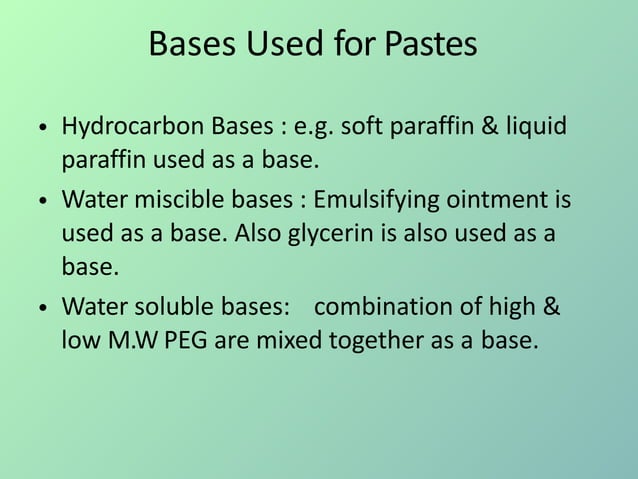 Semisolid dosage forms: Paste and Jellies | PDF | Skin and Dermatology ...