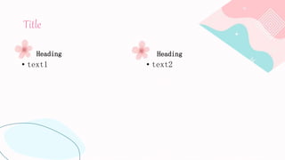 Pastel flower slide template | PPT