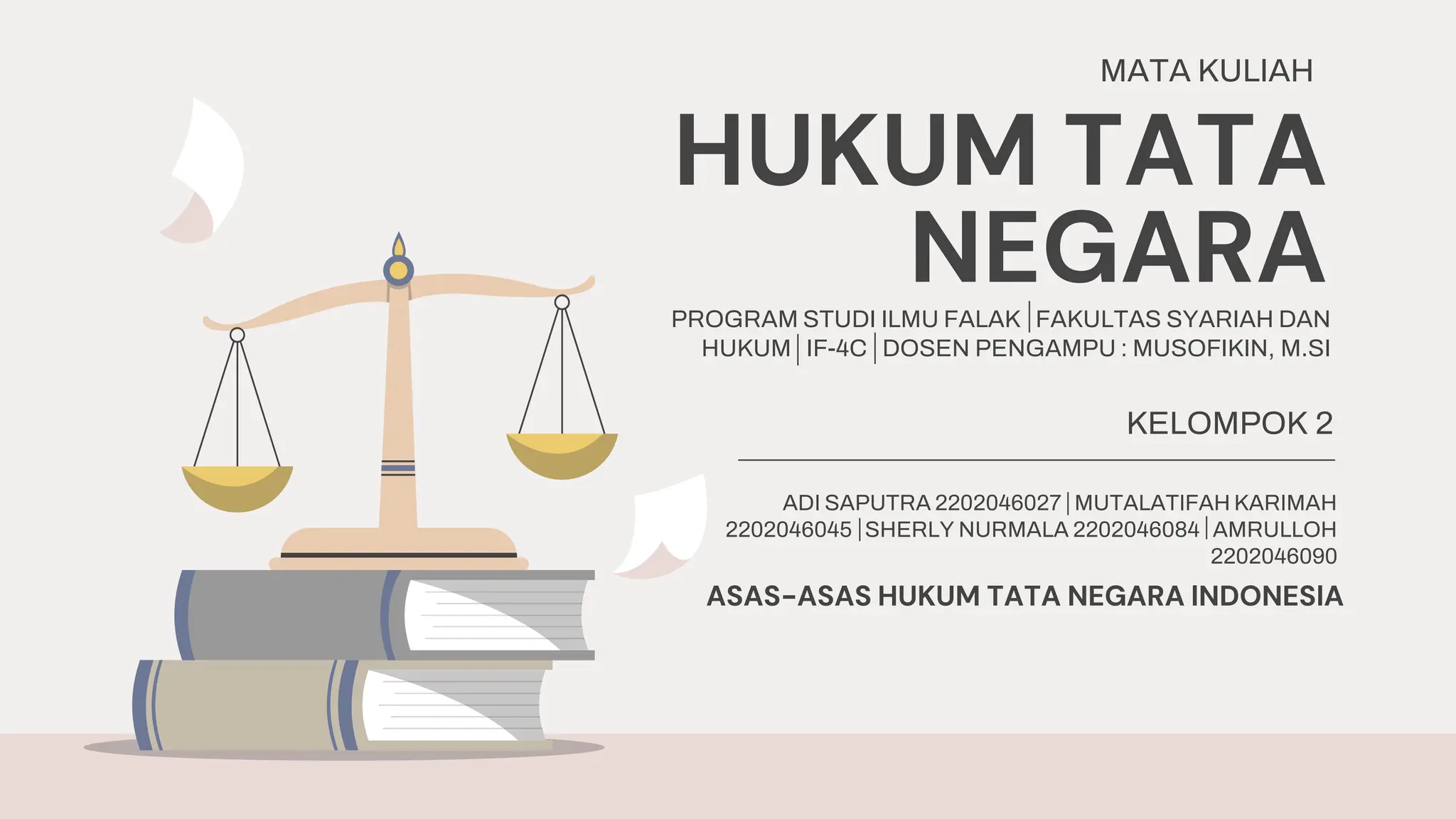 mata kuliah hukum tata negara asas asas hukum tata negara indonesia | PPT