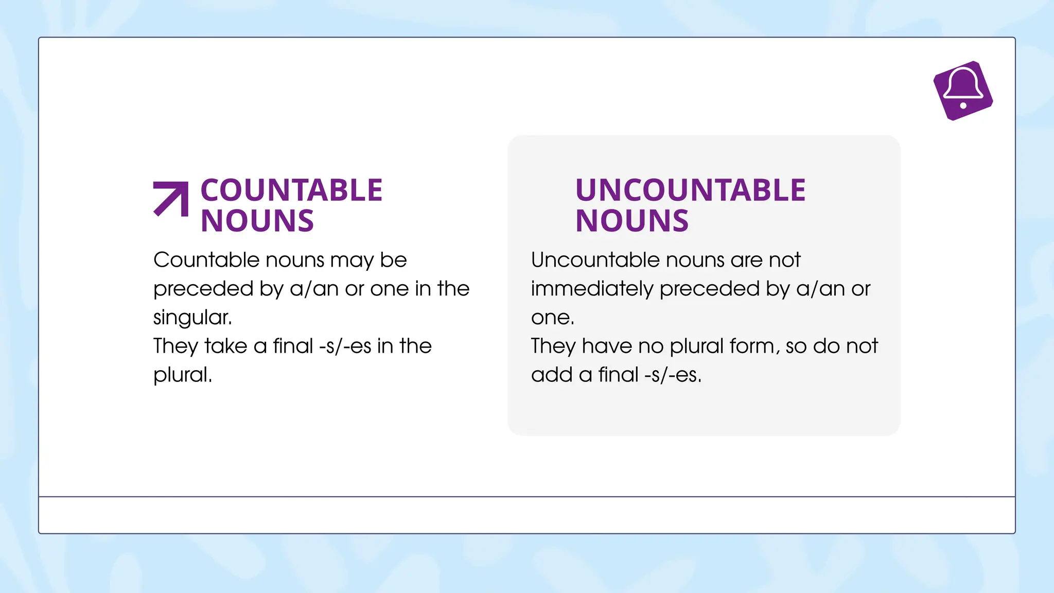 Pastel Simple Countable Uncountable Nouns Educational Presentation.pptx