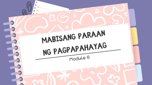 pagbasa module 6 mabisang paraan ng pagpapahayag | PDF