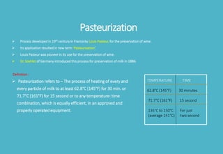 PASTEURISATION | PPTX