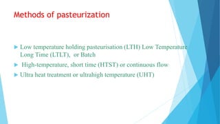 Pasteurisation of food product | PPTX
