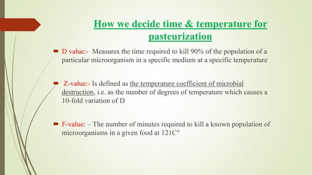 Milk pasteurization | PPTX | Chemistry | Science