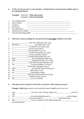 Past exercises | PDF | Birthday | Personal Celebrations & Life Events