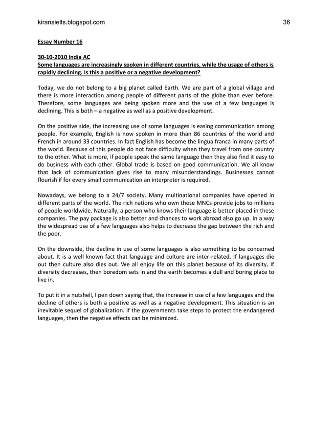 Past ielts essays | PDF