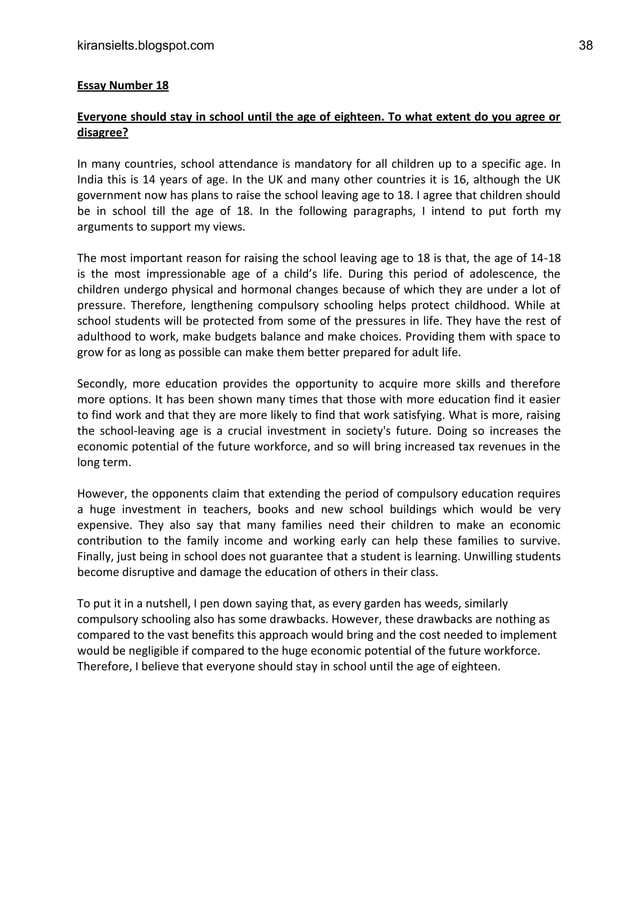 Past ielts essays | PDF