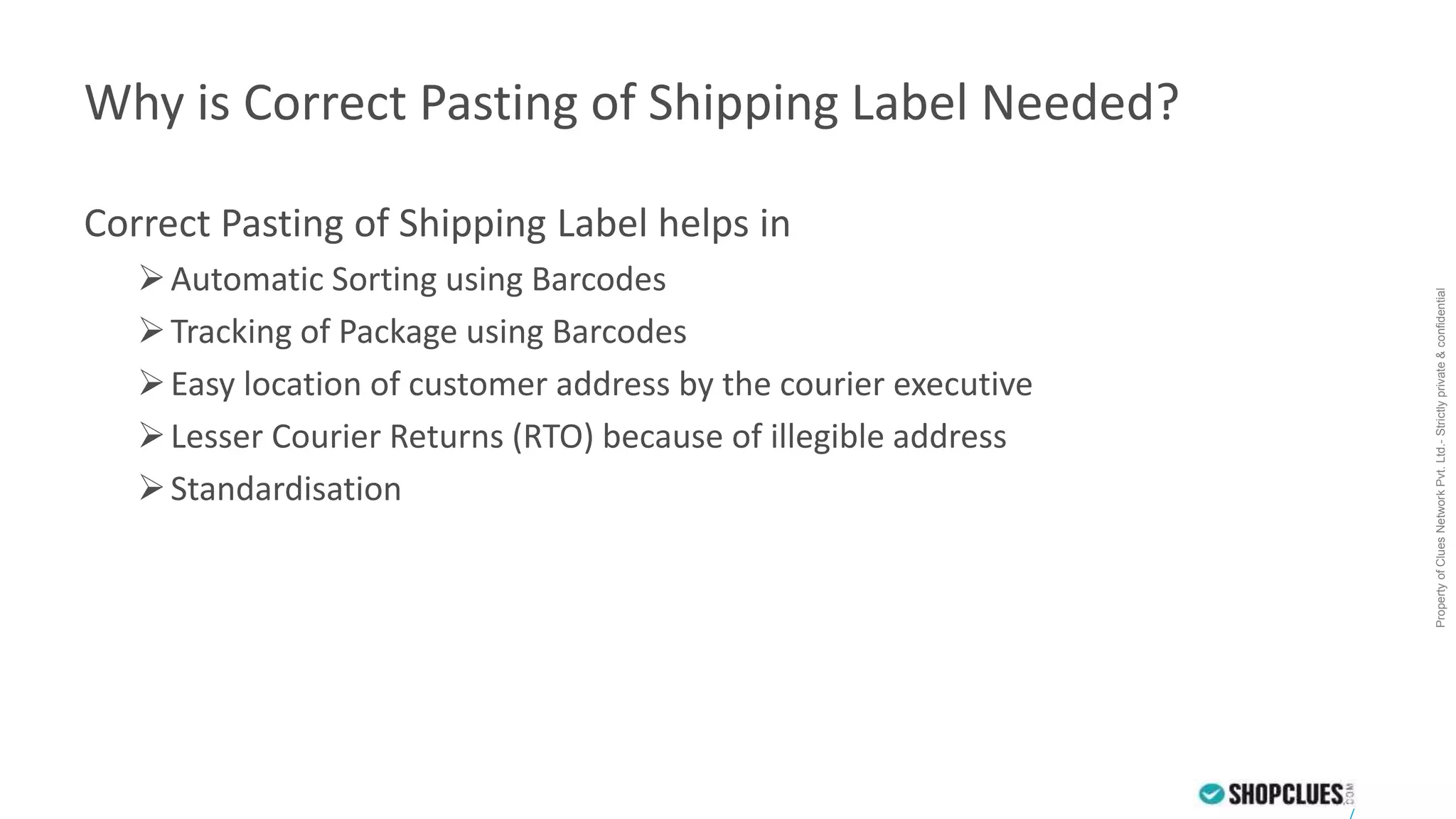 Pasting shipping label | PPT