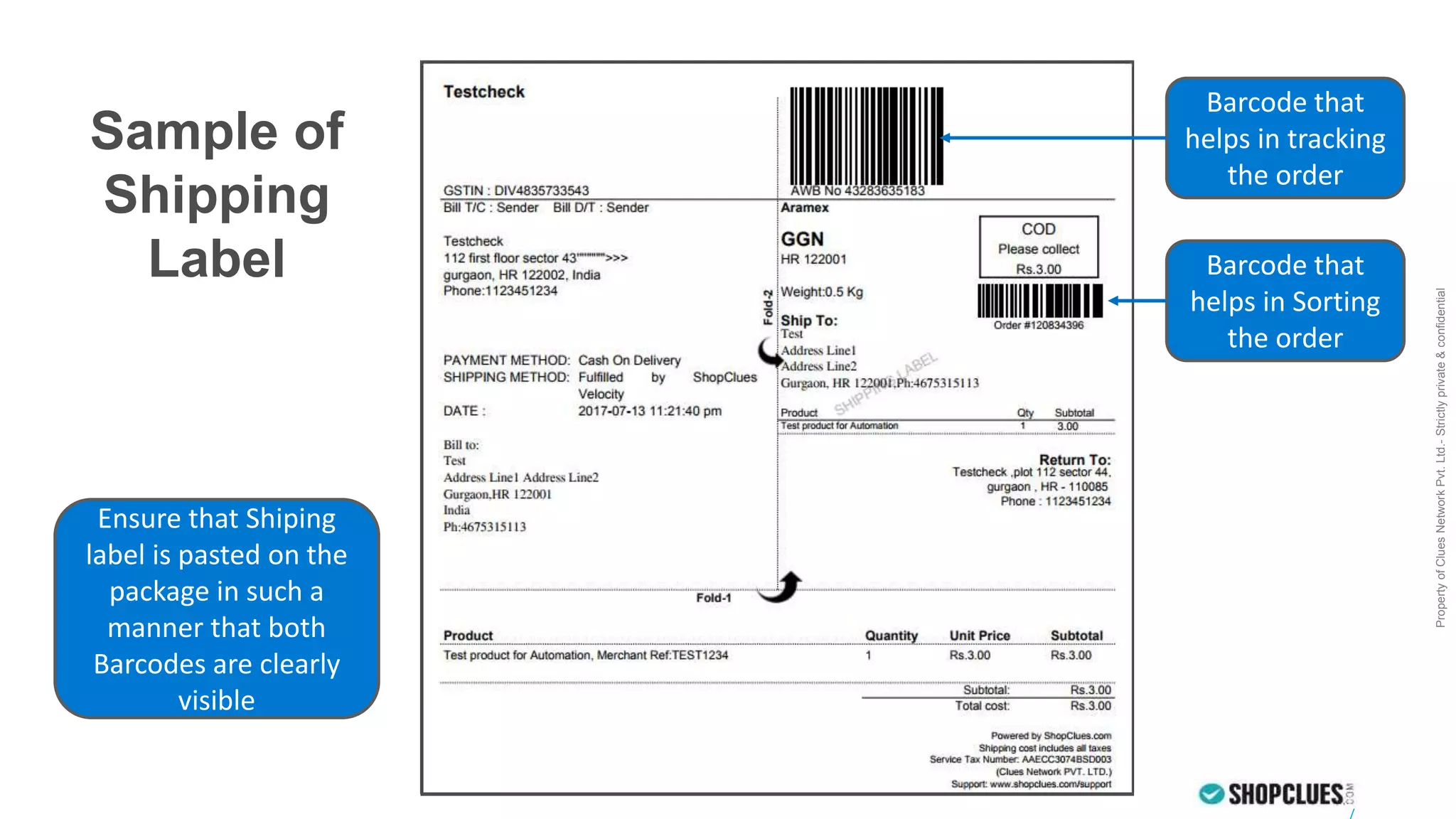 Pasting shipping label | PPT
