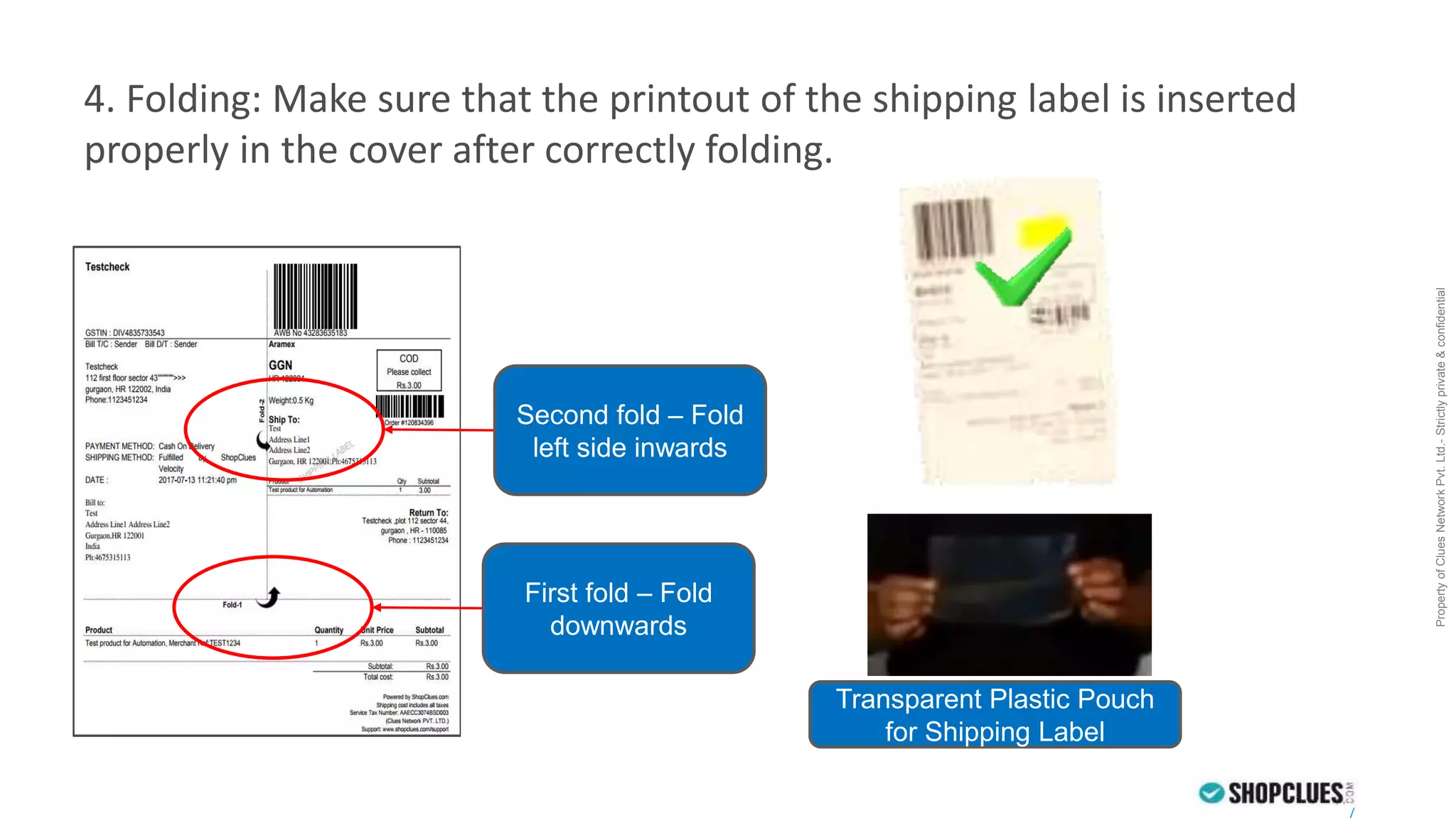 Pasting shipping label | PPT