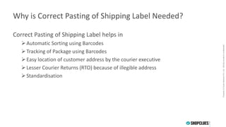 Pasting shipping label | PPT