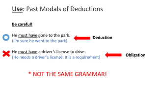 Past Modals of Deductions | PPT