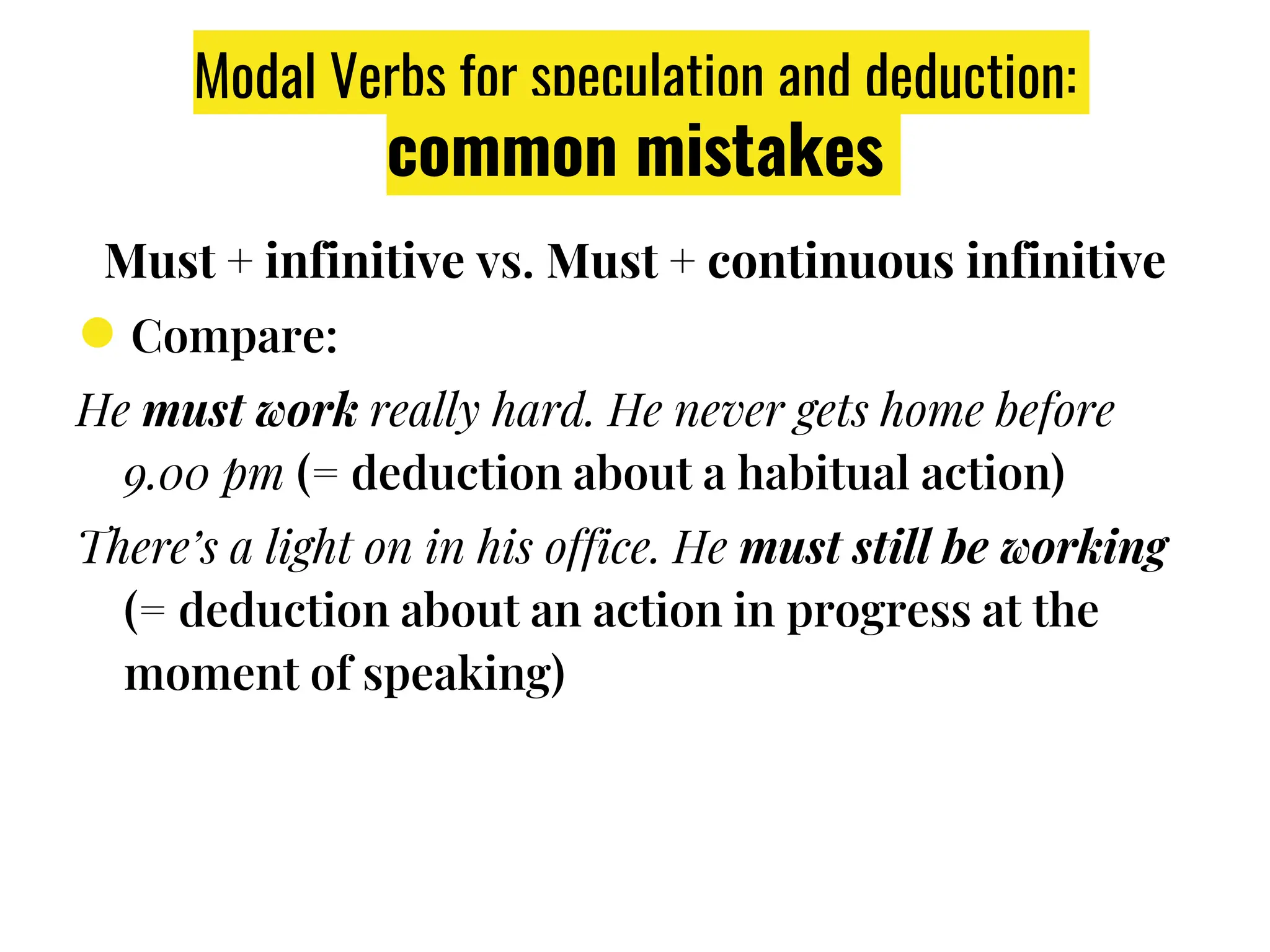 Past Modals for Speculation and Deduction | PPTX
