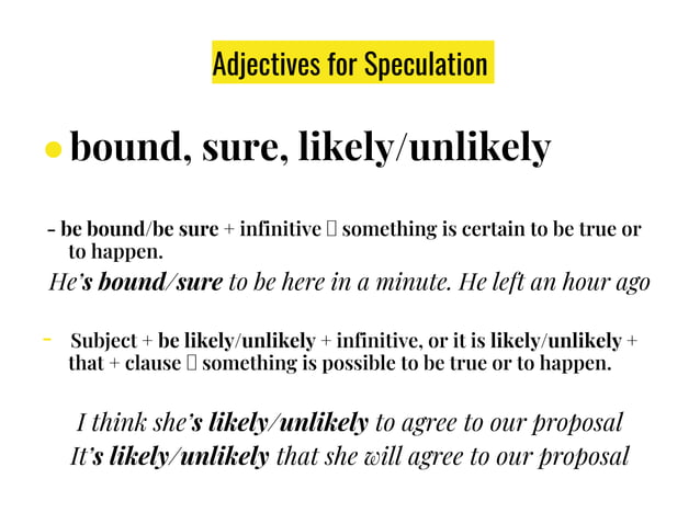 Past Modals for Speculation and Deduction | PPTX
