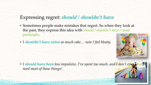 Past modals of deduction, speculation and regret | PPT