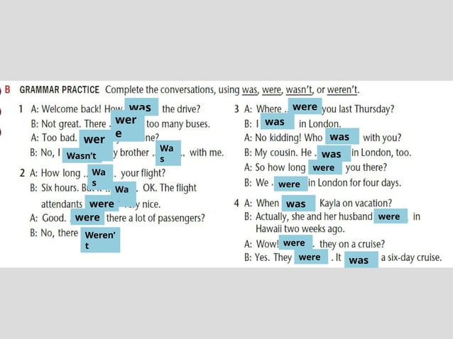 PRACTICING THE PAST OF BE - WAS -WERE.pptx