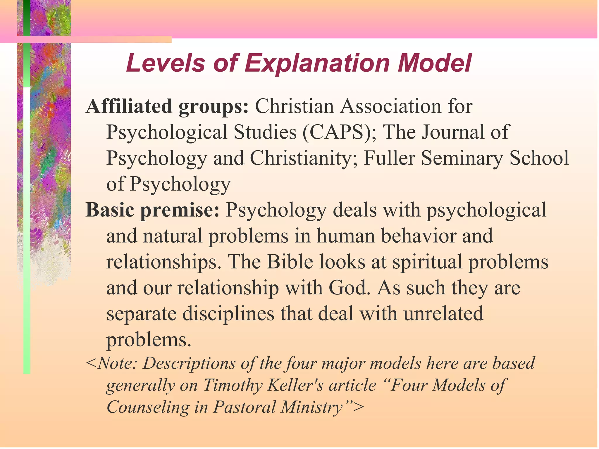 History and Foundations of Pastoral Care | PPT