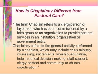 History and Foundations of Pastoral Care | PPT