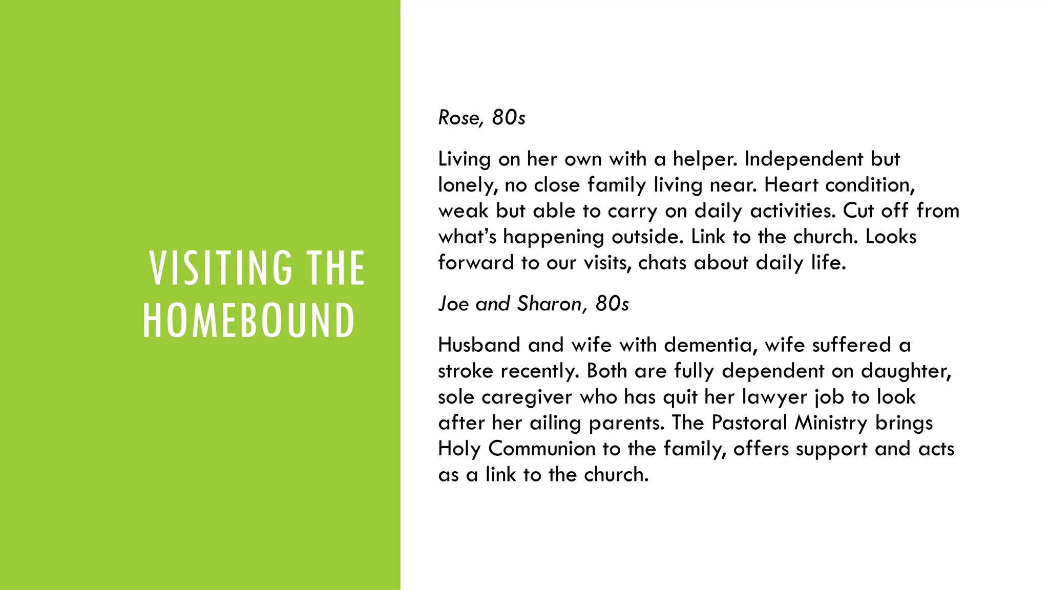 Pastoral Care Presentation - Encountering the Sick and Elderly (by Sr ...