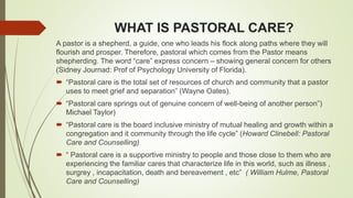 Pastoral care and counselling slides | PPT