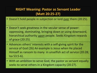 Pastor as Servant Leader (From All Nations Leadership Institute) | PPTX