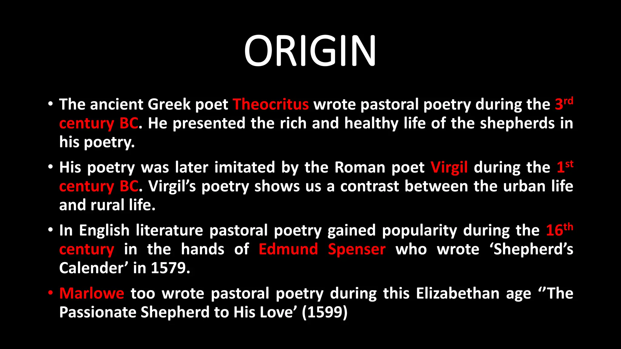 Pastoral Poetry, Definition, Origin, Characteristics and Examples | PPTX