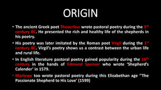 Pastoral Poetry, Definition, Origin, Characteristics and Examples | PPTX