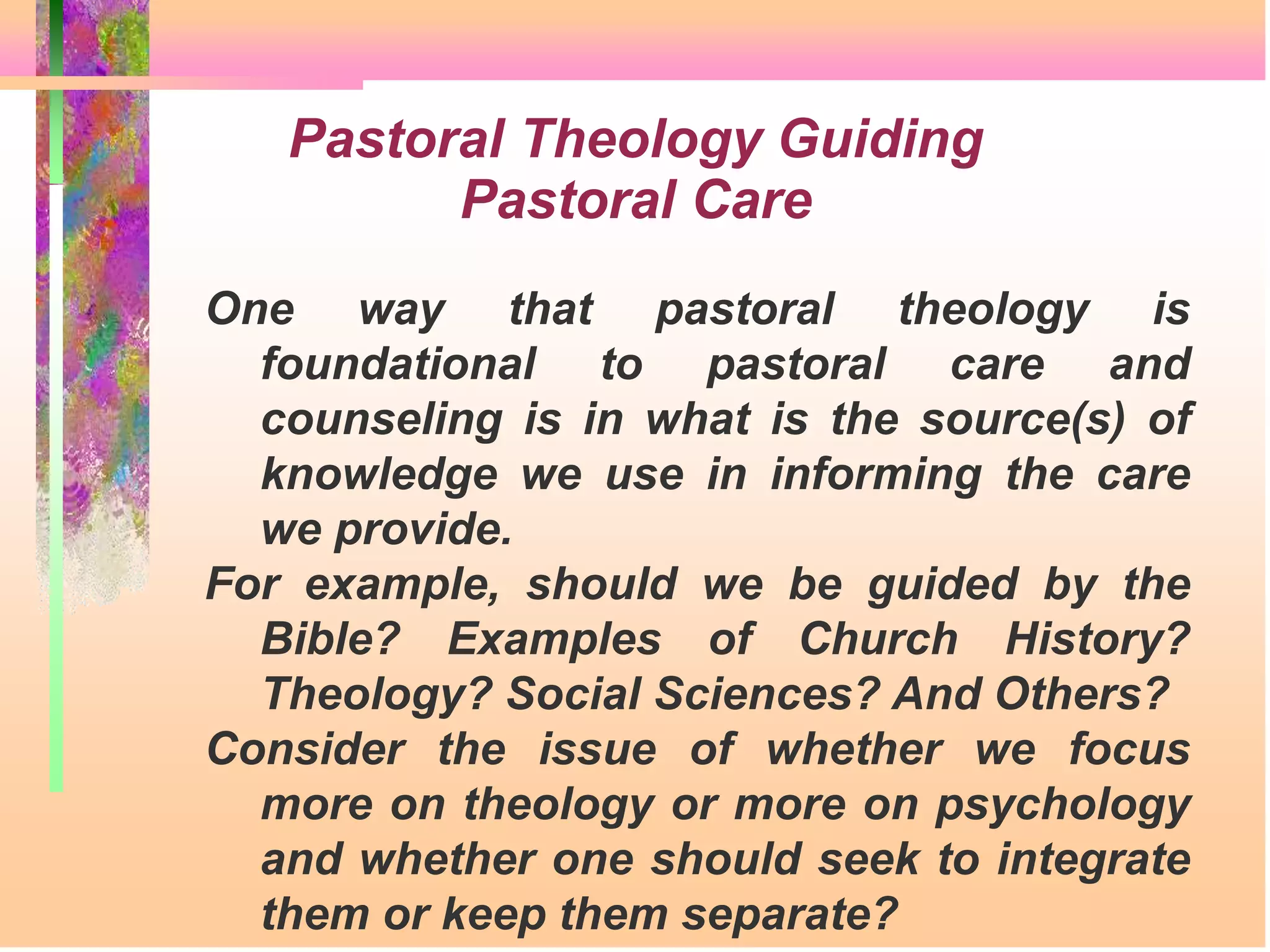 Pastoral Theology--- How and Why We Care | PPT