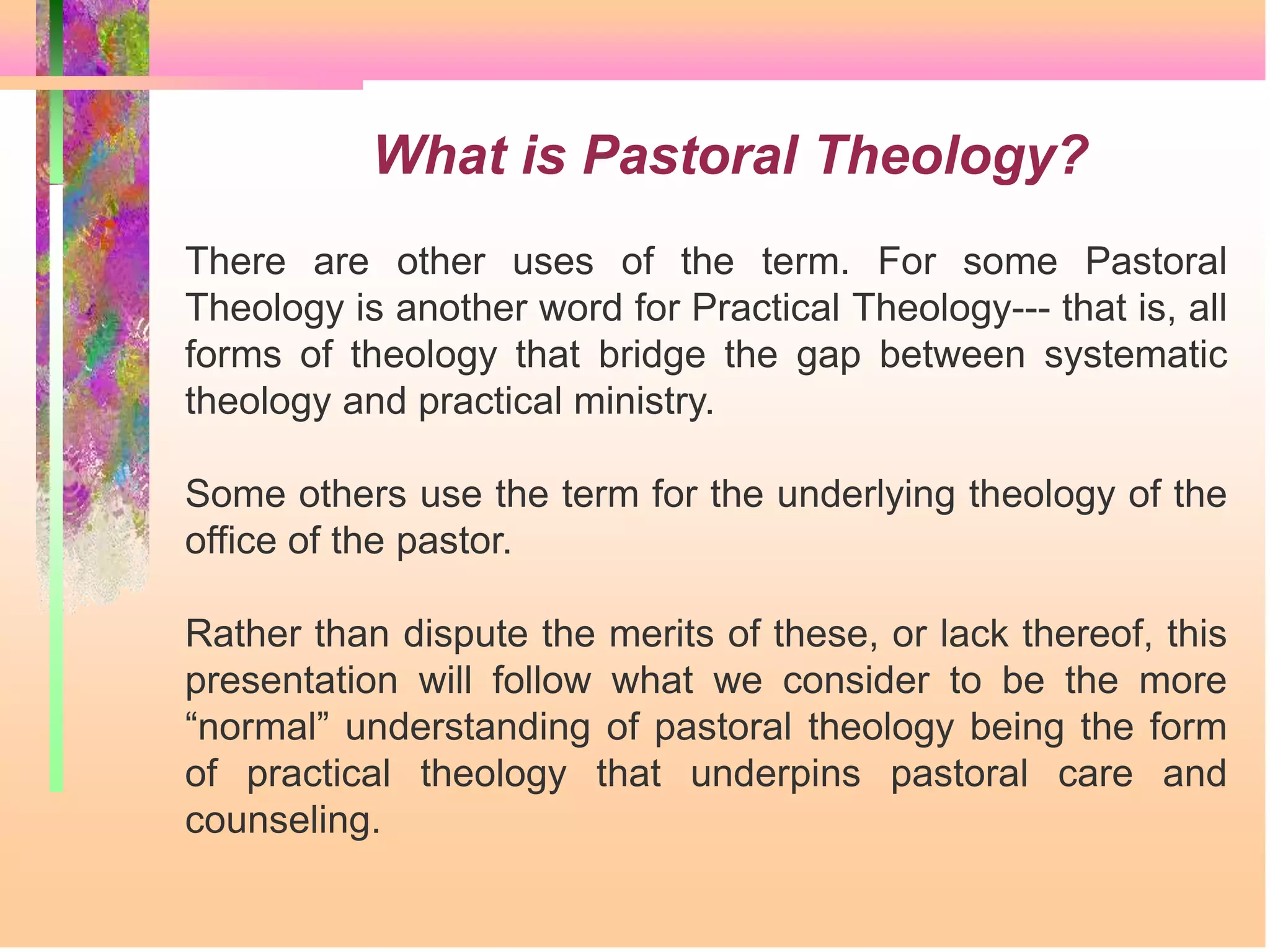 Pastoral Theology--- How and Why We Care | PPT
